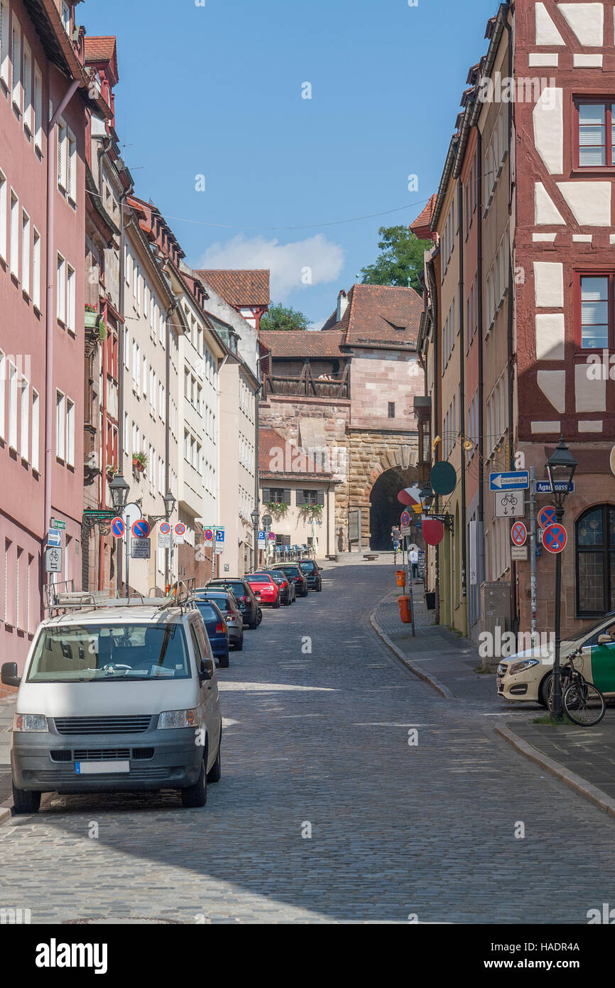 city view of Nuremberg, a city in Franconia in the german state of ...