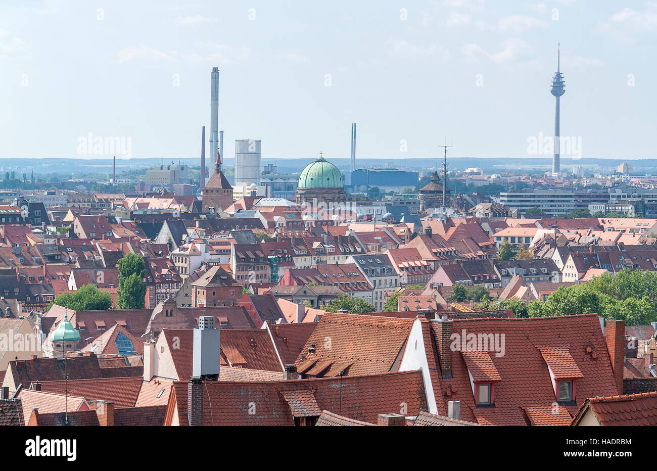 aerial view of Nuremberg in the german state of Bavaria Stock Photo - Alamy