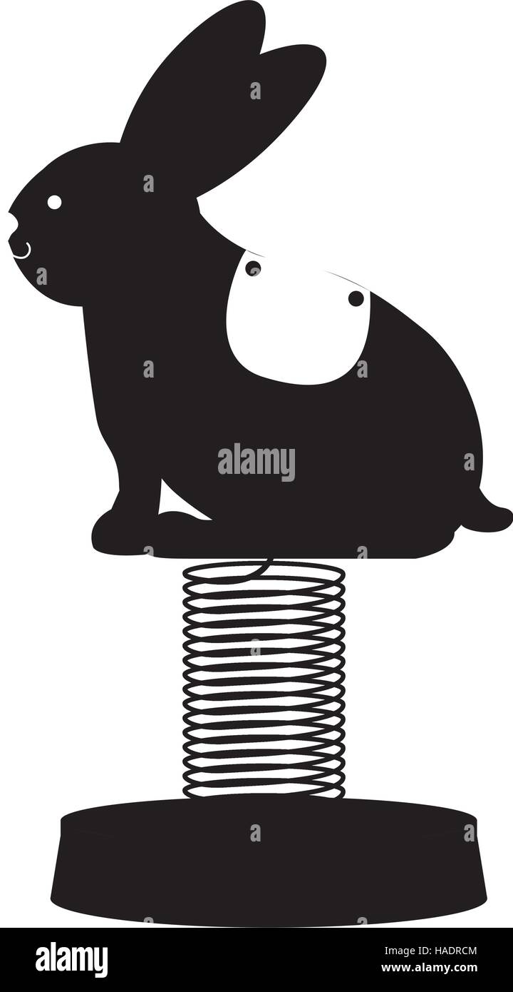 silhouette bunny cart for carousel icon vector illustration Stock ...