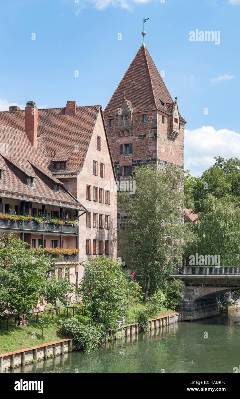 city view of Nuremberg, a city in Franconia in the german state of ...