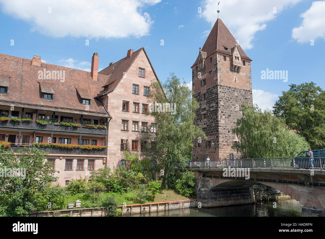 city view of Nuremberg, a city in Franconia in the german state of ...