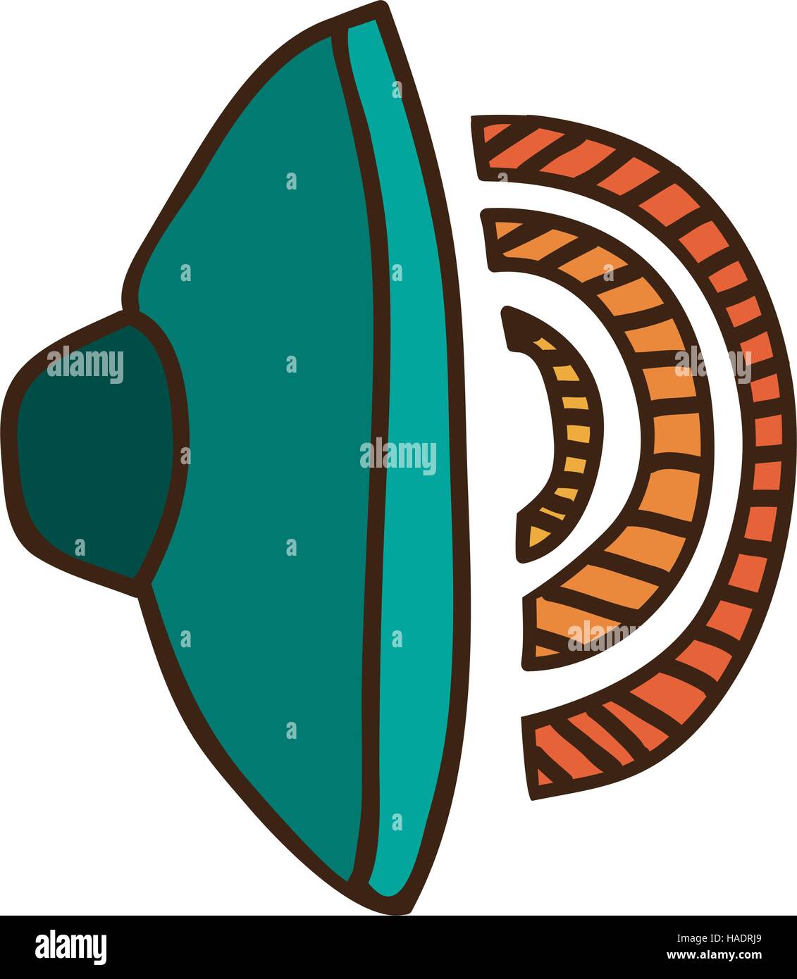 music speaker flat icon with waves vector illustration Stock Vector ...