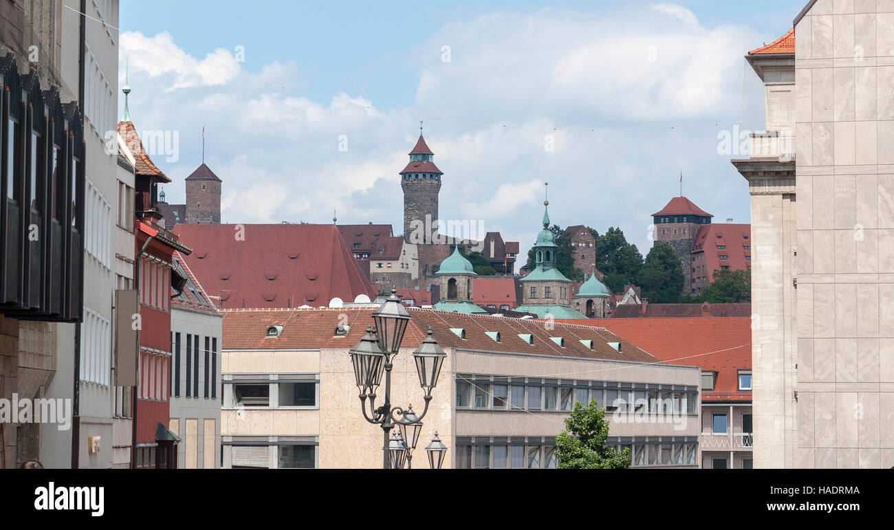 city view of Nuremberg, a city in Franconia in the german state of ...