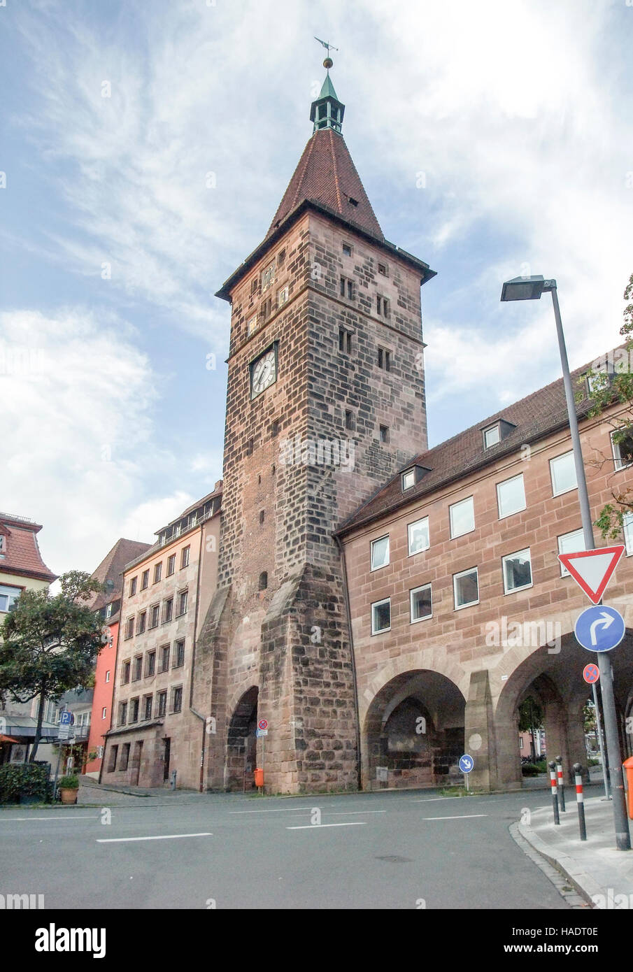city view of Nuremberg, a city in Franconia in the german state of ...
