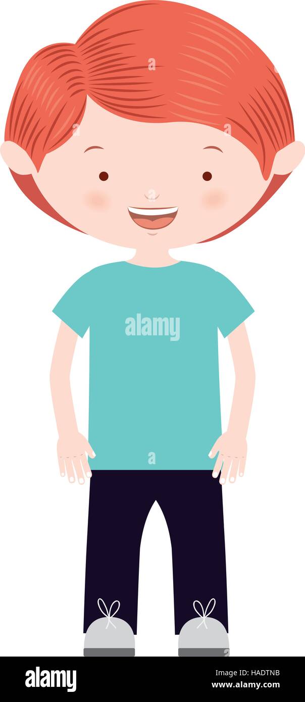 red hair boy with informal suit vector illustration Stock Vector Image ...