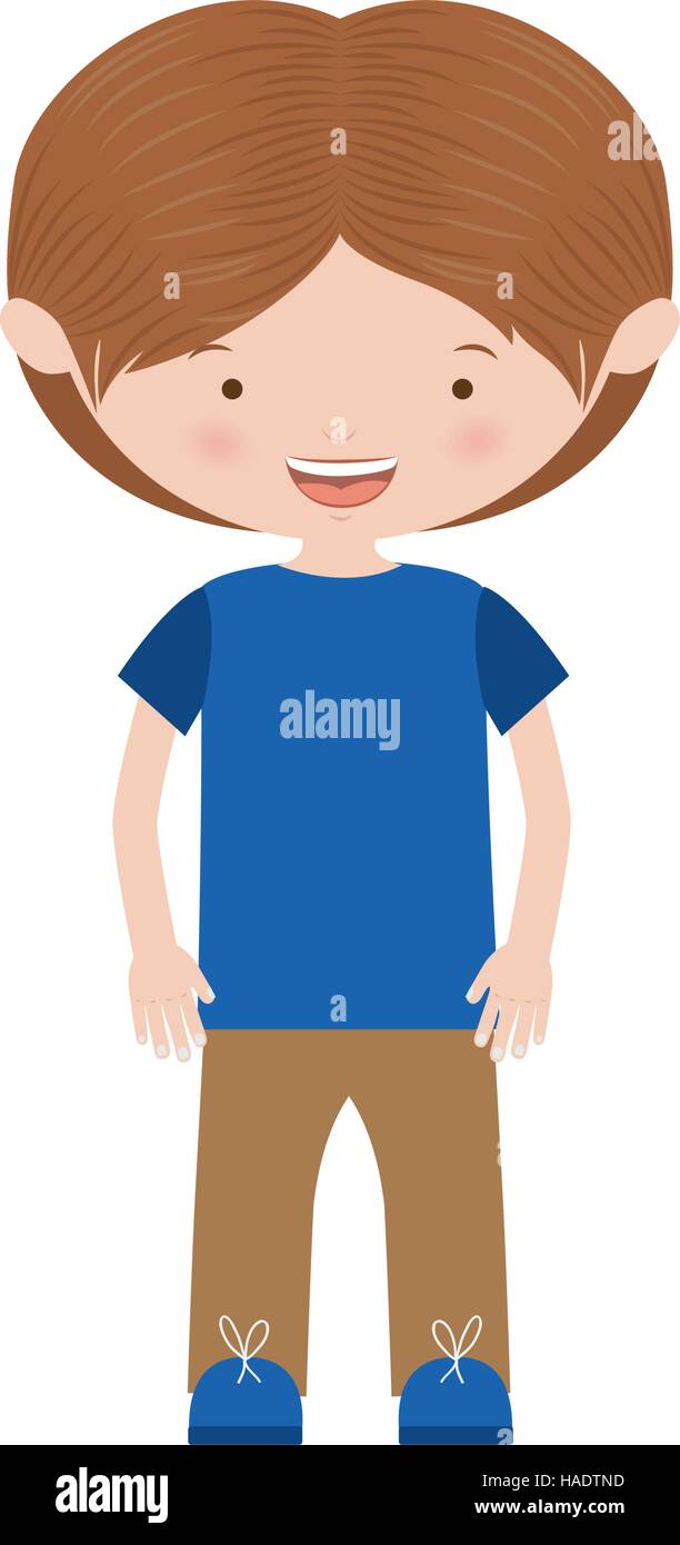 brown hair boy with informal suit vector illustration Stock Vector ...