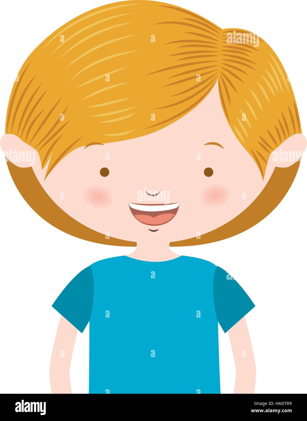 half body blond boy with t-shirt vector illustration Stock Vector Image ...
