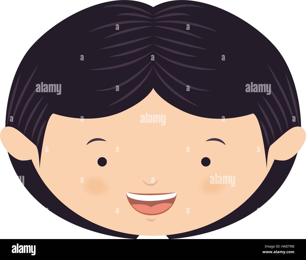 avatar front face asian boy vector illustration Stock Vector Image ...
