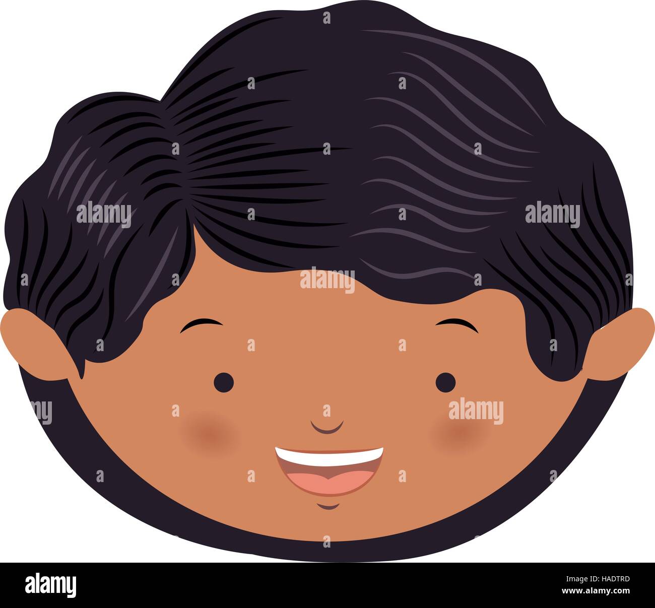 avatar front face wavy hair boy vector illustration Stock Vector Image ...