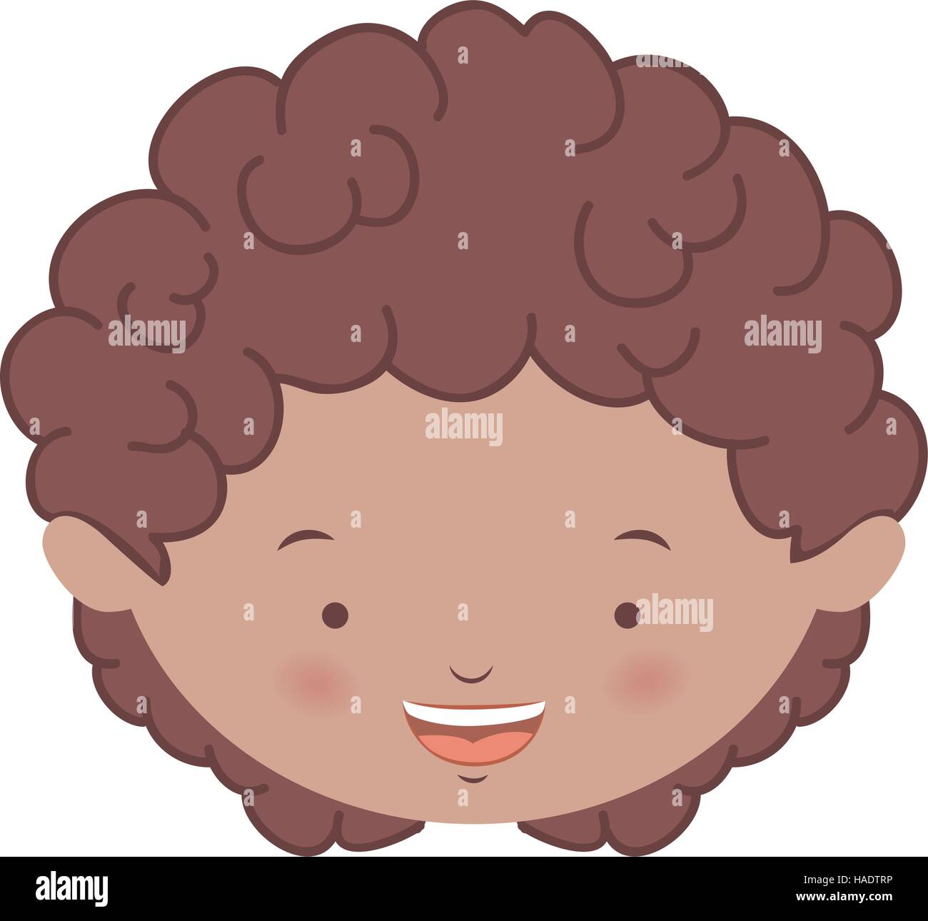 avatar front face brunette boy vector illustration Stock Vector Image ...