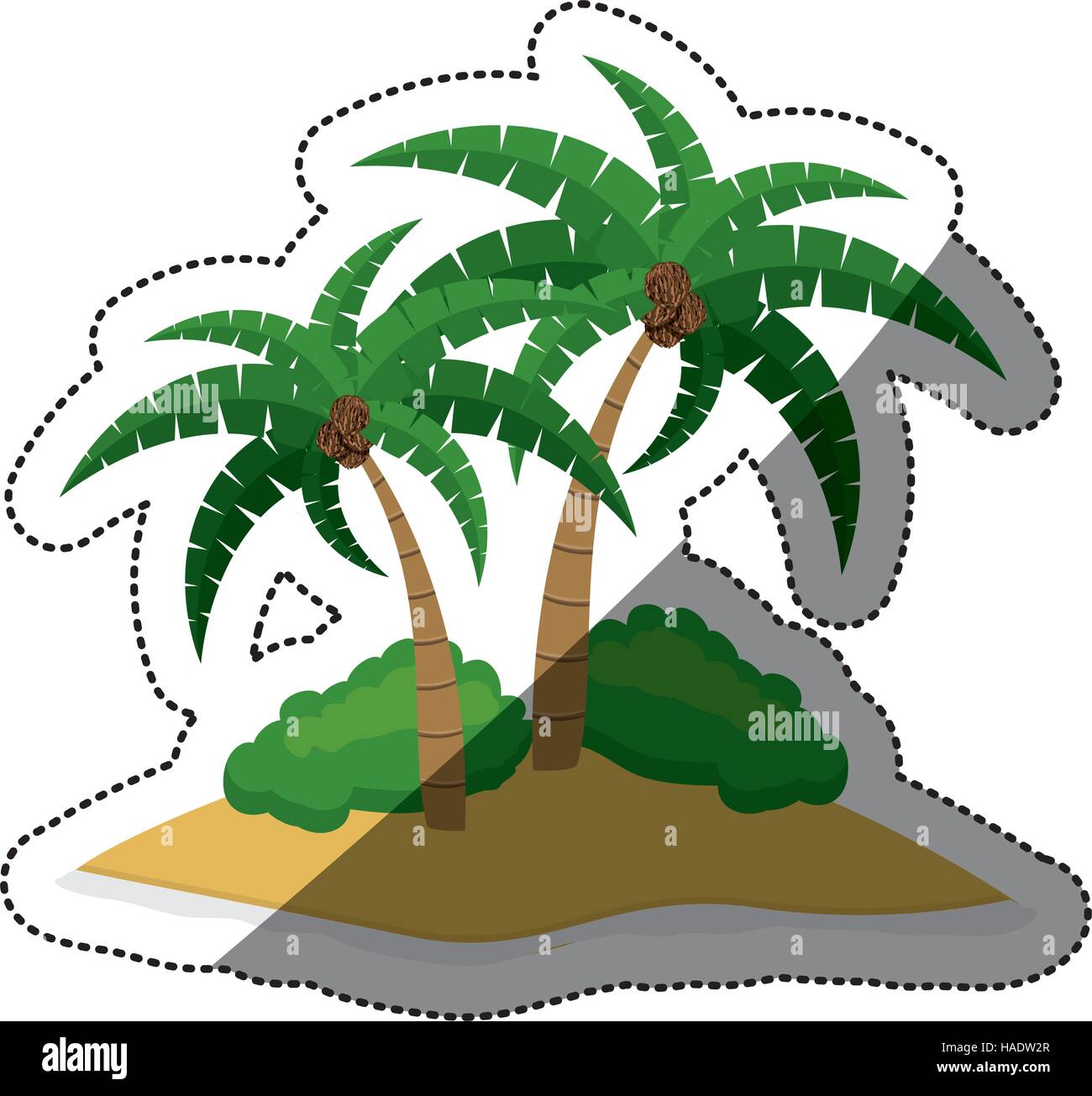 Palm tree icon. Nature plant summer and season theme. Isolated design ...