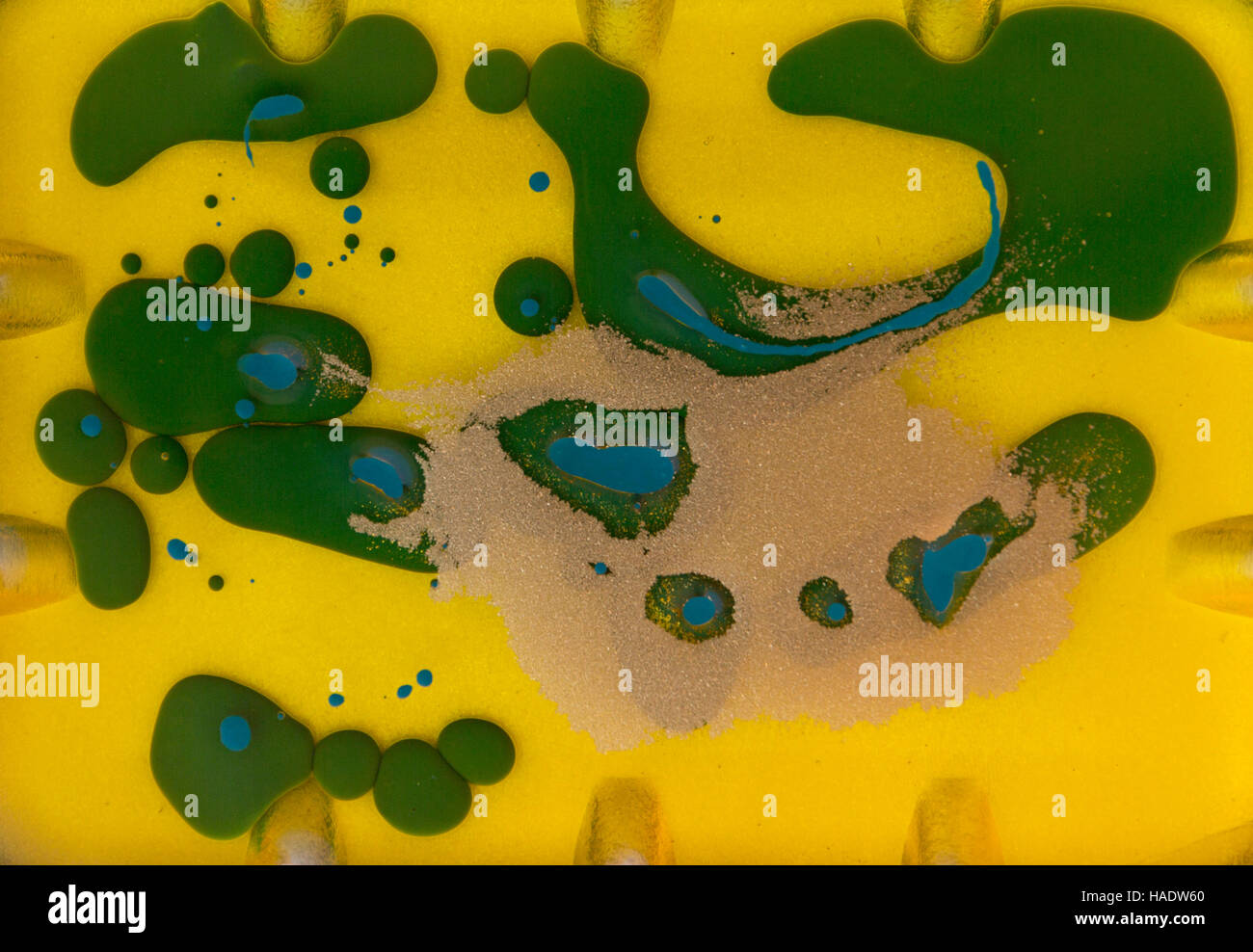 Yellow and green acrylic hand drawn marbling illustration Stock Photo ...