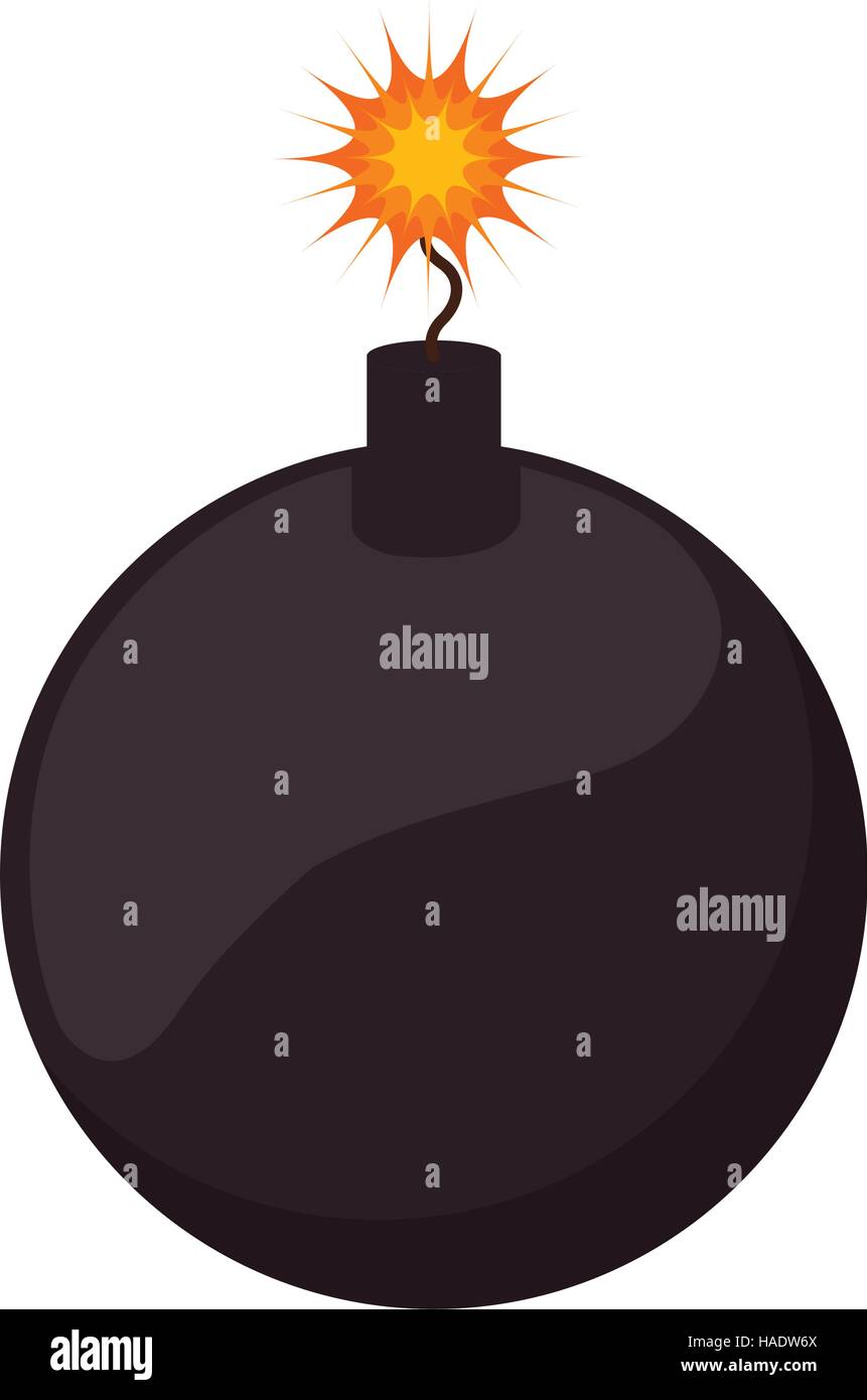 Bomb icon. Explosion military weapon and destruction theme. Isolated ...