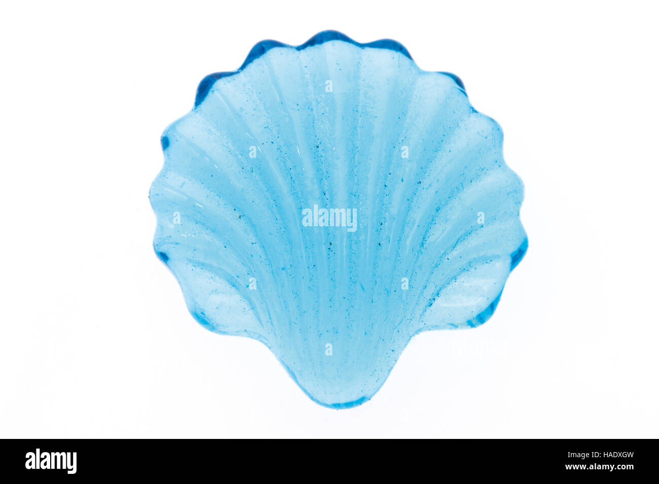 Blue glass seashell Stock Photo - Alamy