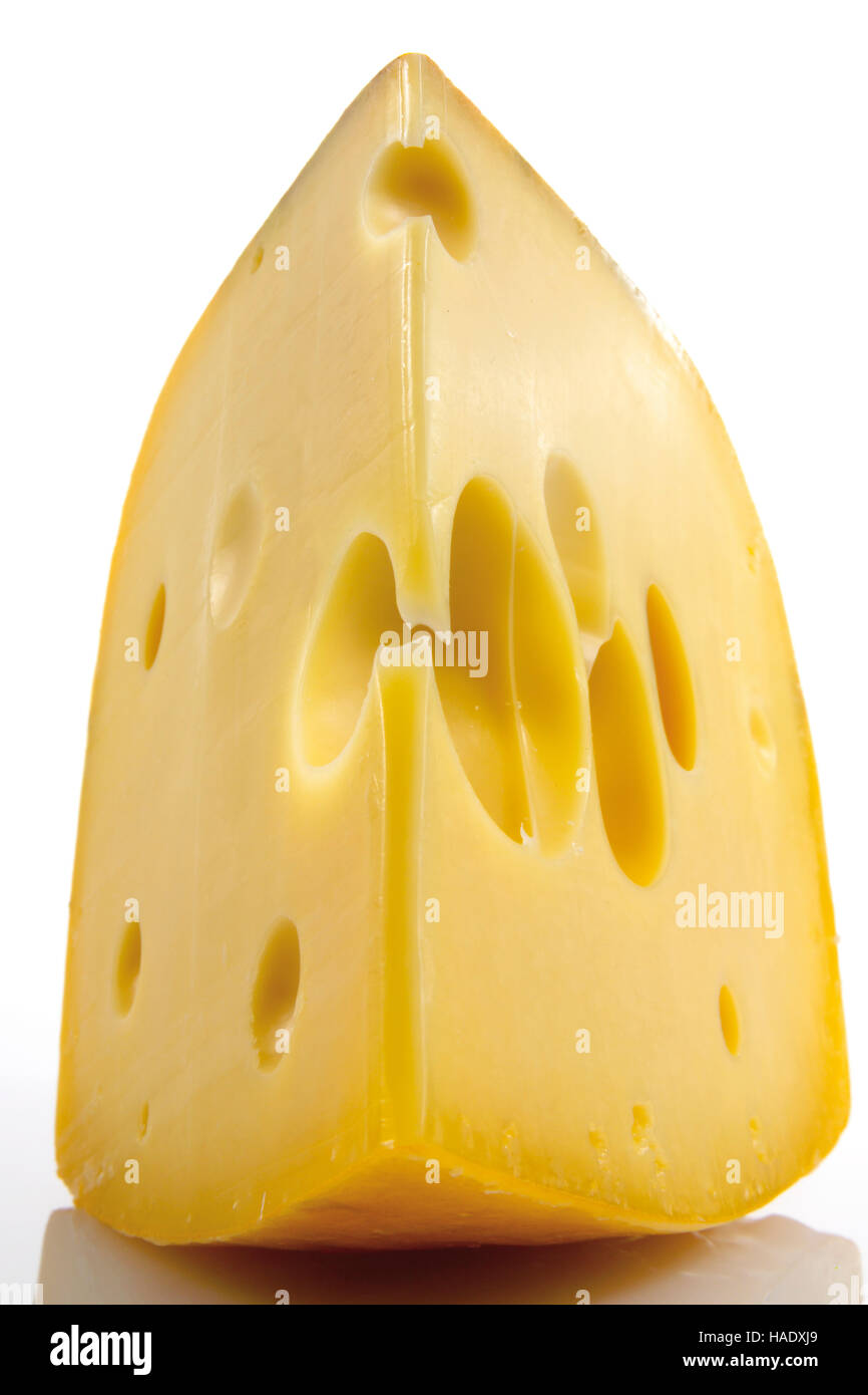 Wedge of Leerdammer cheese Stock Photo - Alamy
