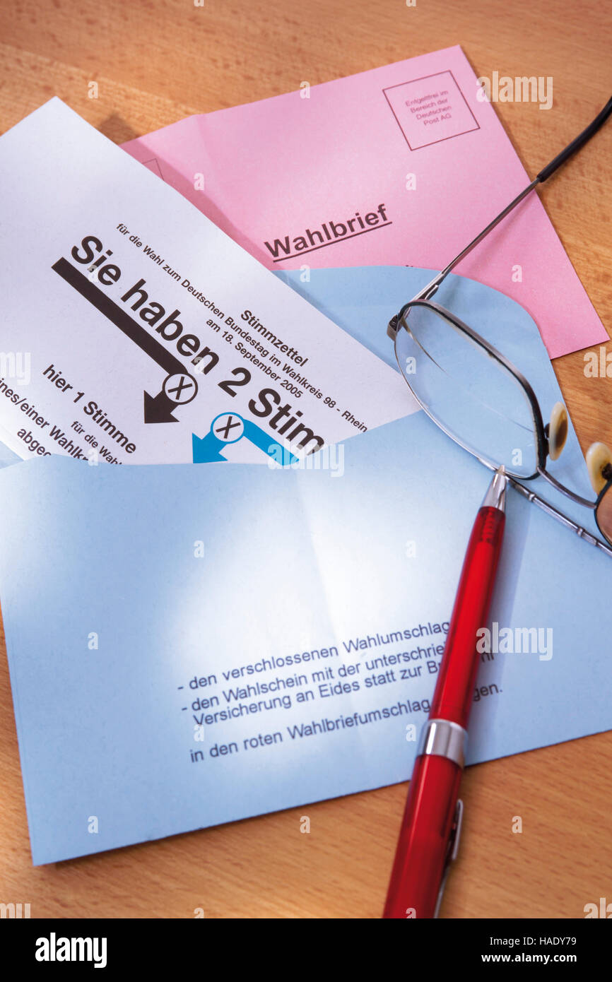 Polling card and ballot paper Stock Photo - Alamy