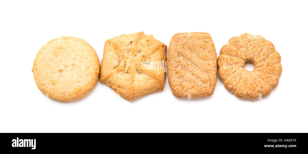 top view cookies on a white background Stock Photo - Alamy