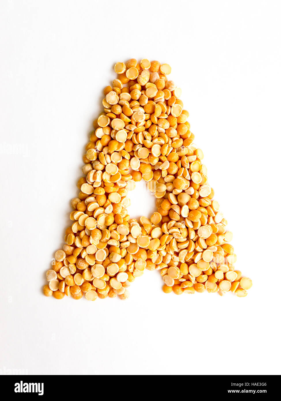 The peas Initials letter A Stock Photo - Alamy