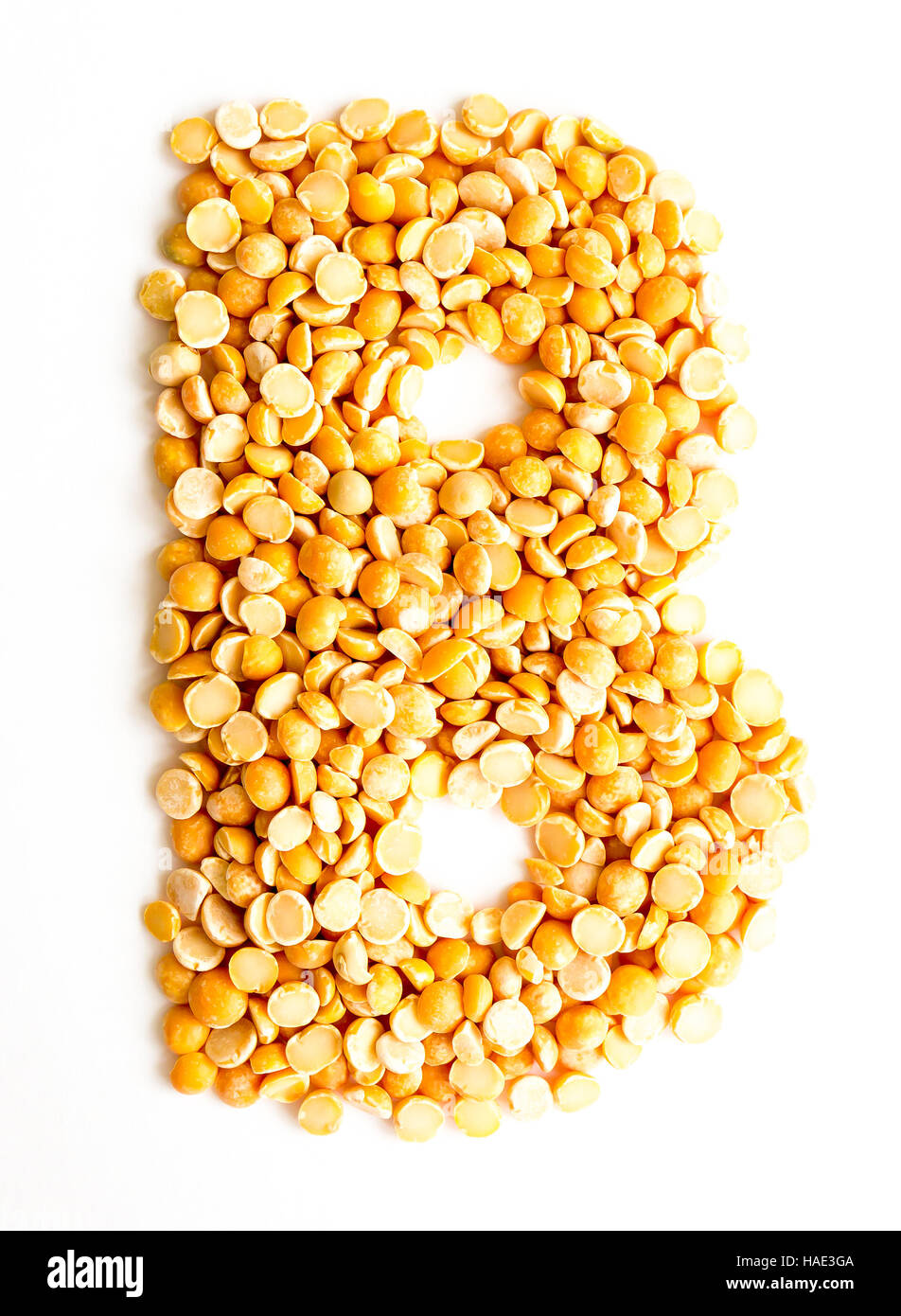 The peas Initials letter B Stock Photo - Alamy