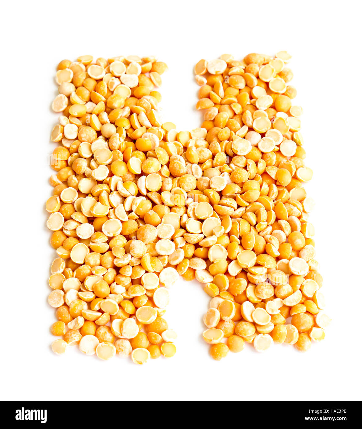 The peas Initials letter H Stock Photo - Alamy