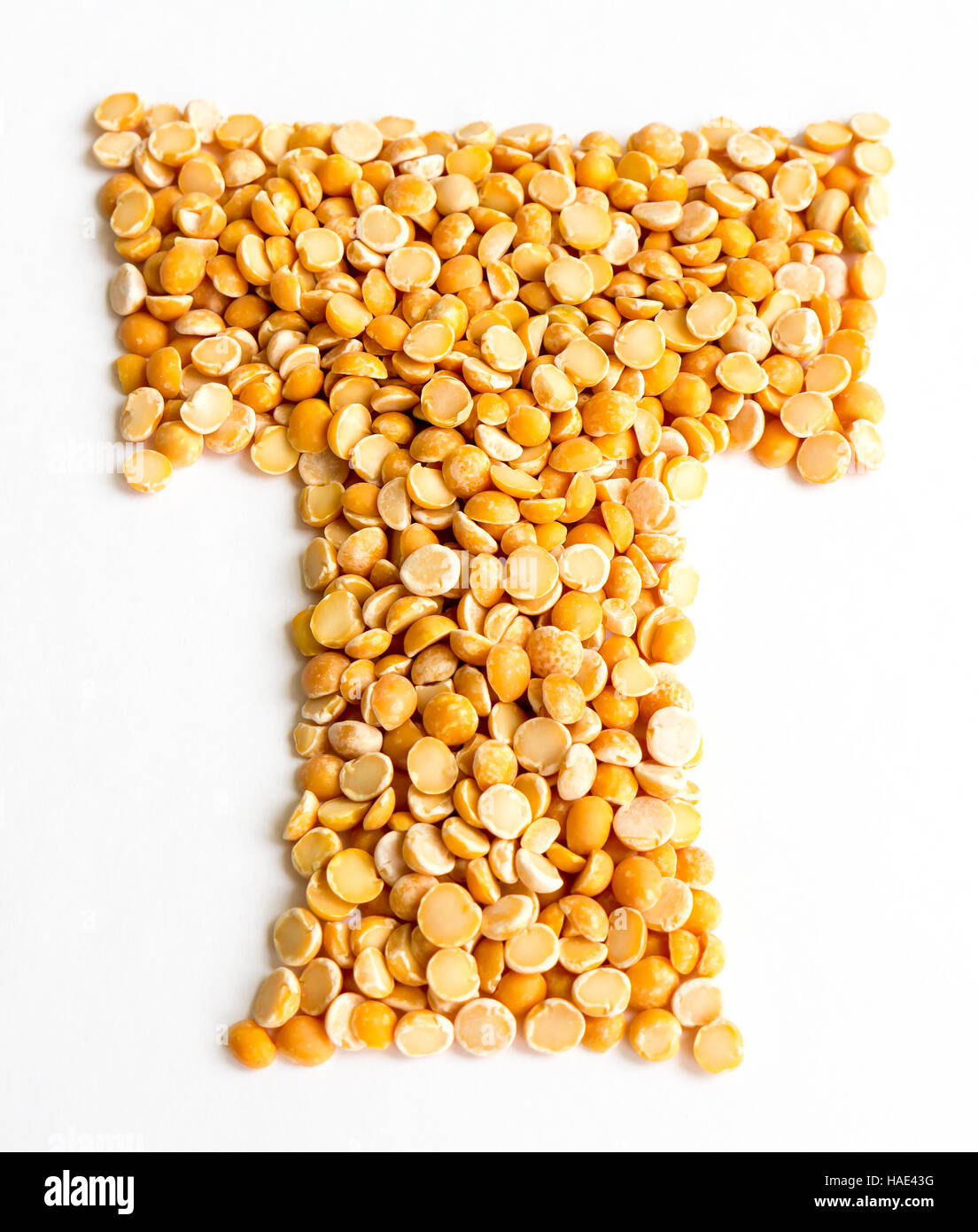 The peas Initials letter T Stock Photo - Alamy