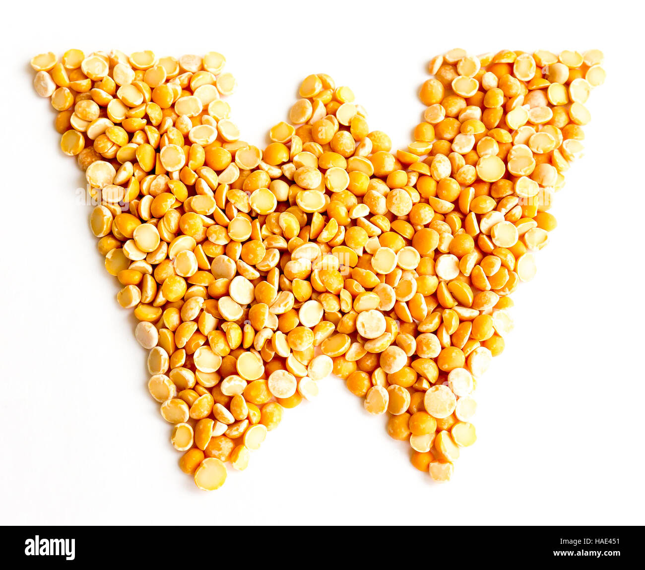 The peas Initials letter W Stock Photo - Alamy