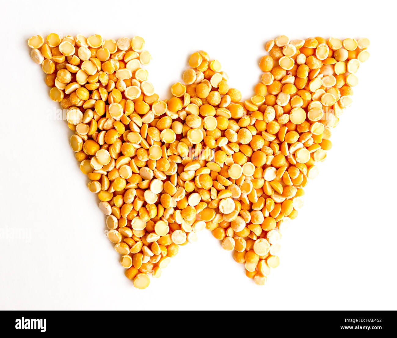 The peas Initials letter W Stock Photo - Alamy