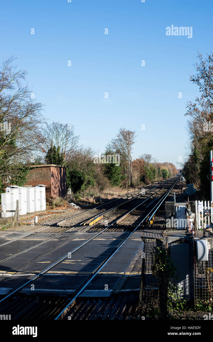 Empty Railway Tracks Stock Photo - Alamy
