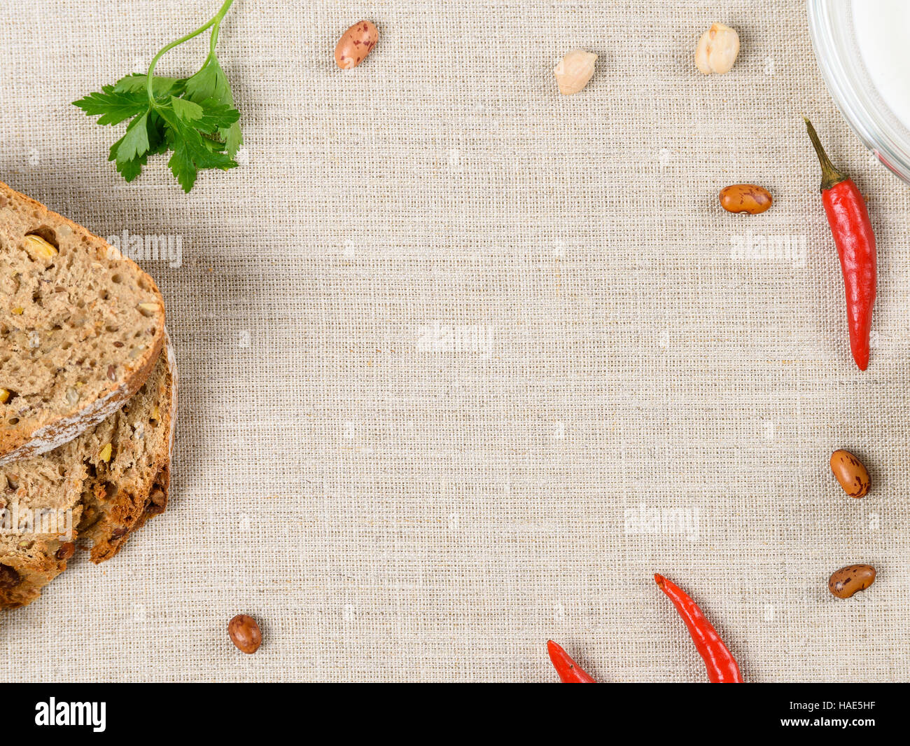 Top View Of Table With Food Ingredients And Copy-Space Stock Photo - Alamy
