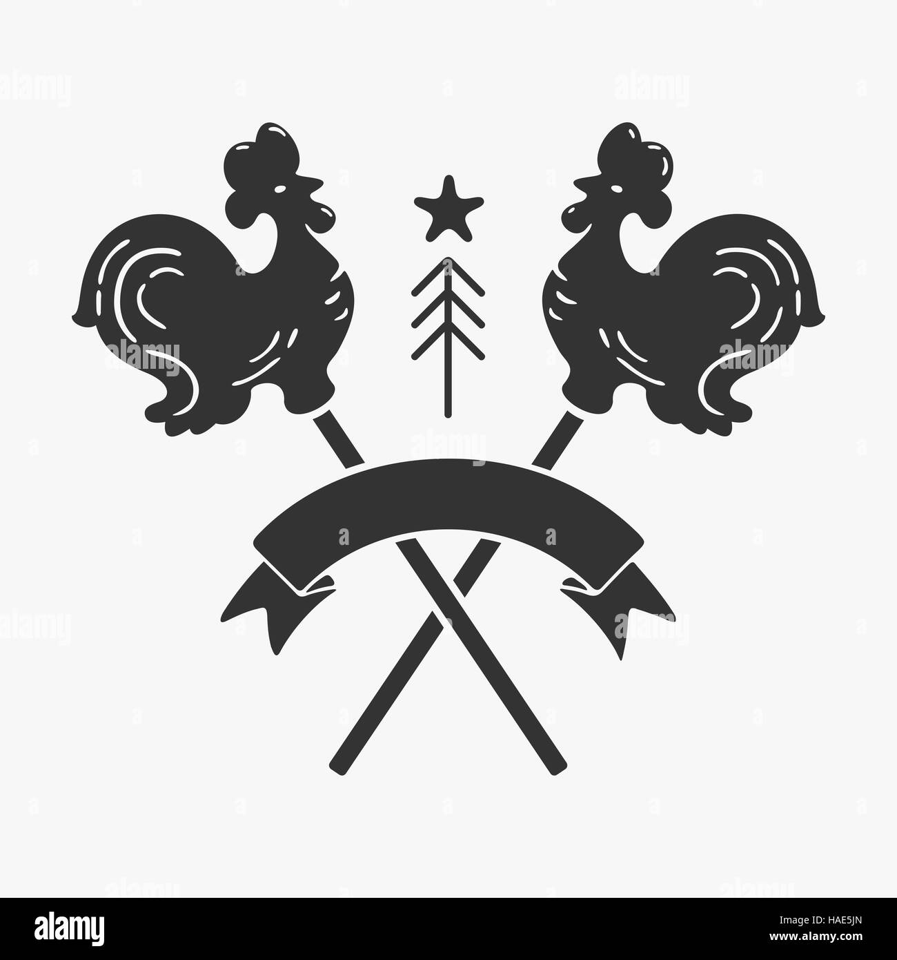 Vector emblem new year Black and White Stock Photos & Images - Alamy