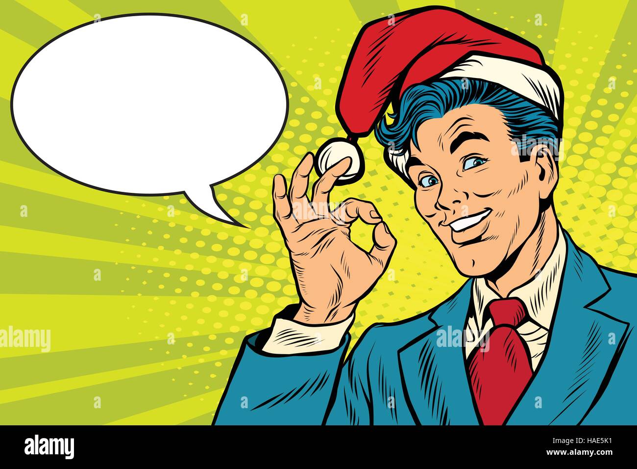 Christmas businessman OK gesture Stock Vector Image & Art - Alamy