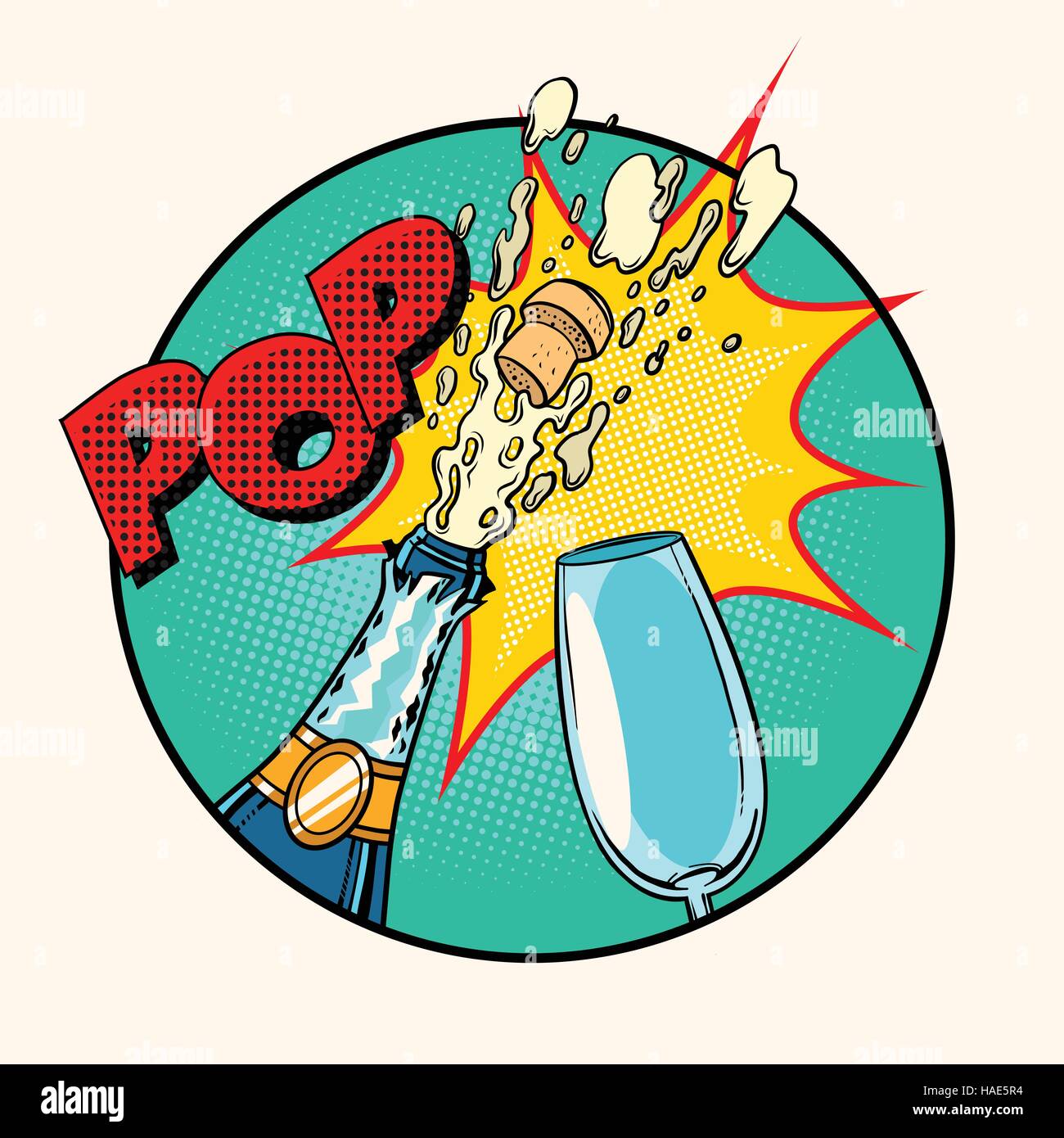 Pop sound of opening champagne Stock Vector Image & Art - Alamy