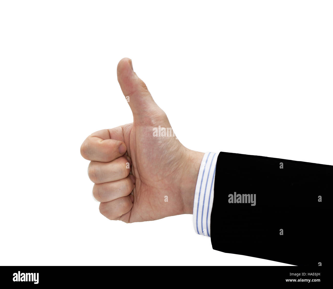 Businessman hand showing okey sign Stock Photo - Alamy