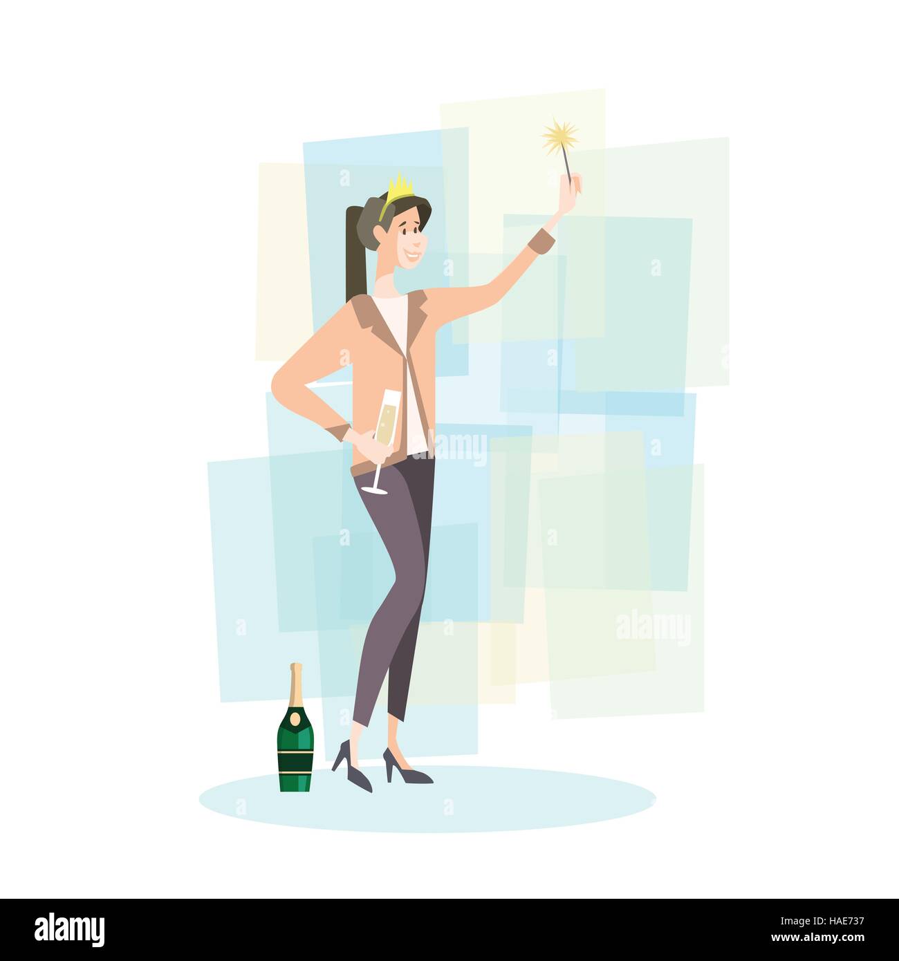 Winter happy woman friend Cut Out Stock Images & Pictures - Alamy