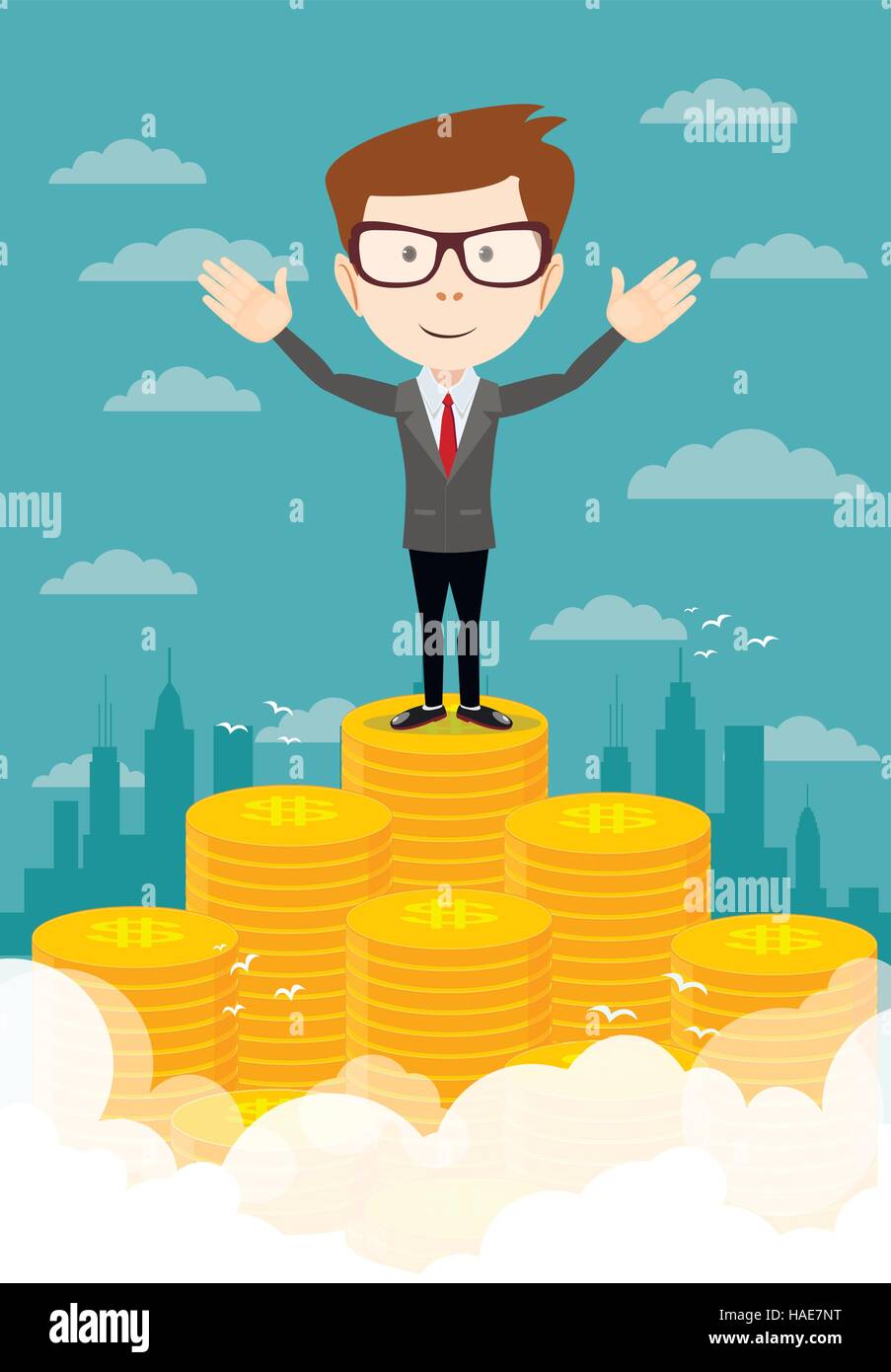 Money stacking up Stock Vector Images - Alamy