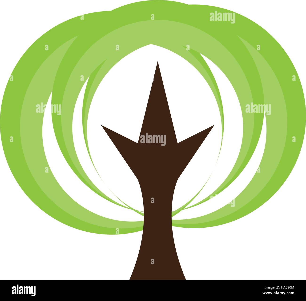 Isolated abstract tree on a white background, Vector illustration Stock ...