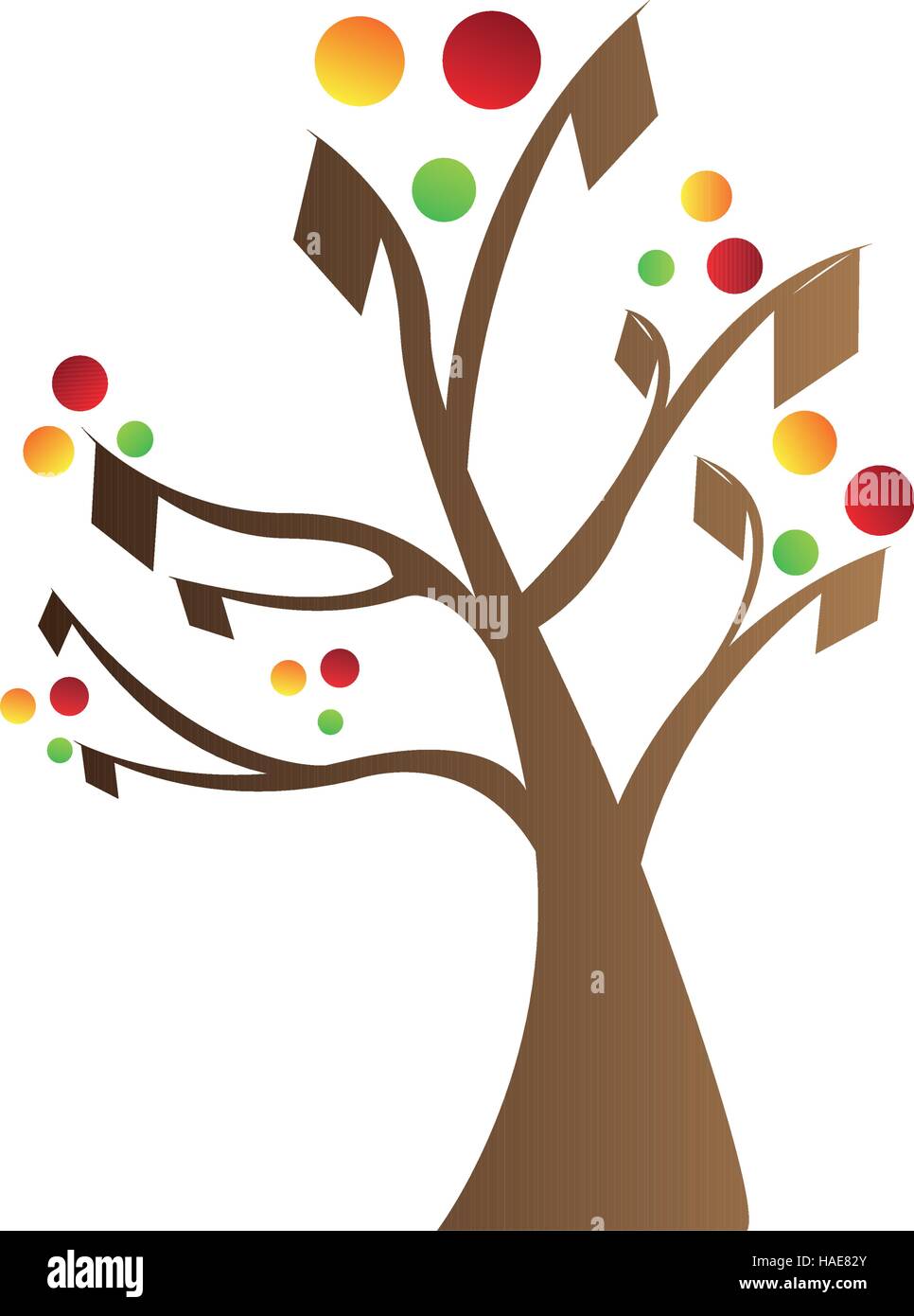 Isolated abstract tree on a white background, Vector illustration Stock ...