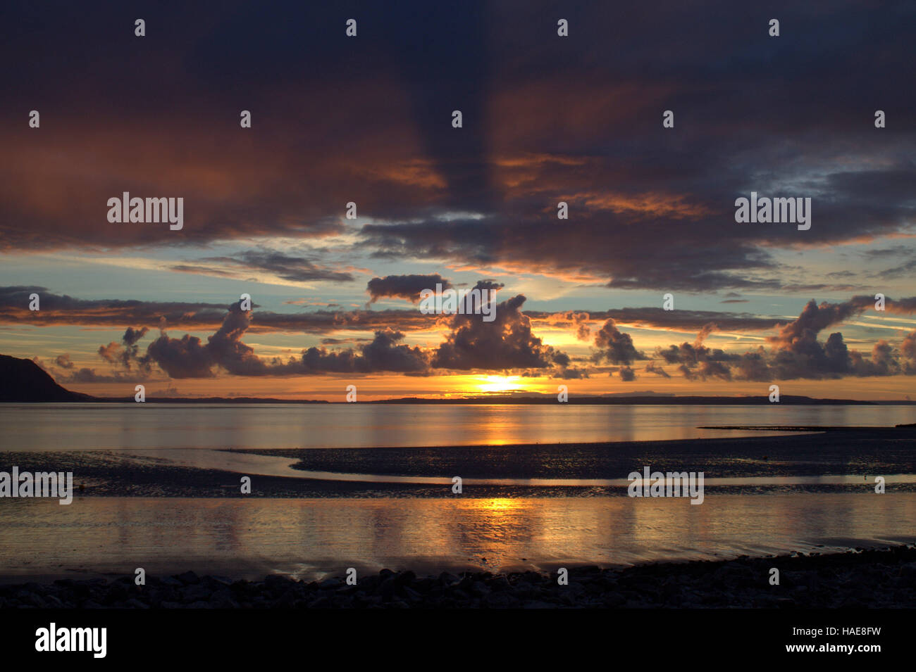 Summer Sunset at west beach in Llandudno, Wales Stock Photo - Alamy