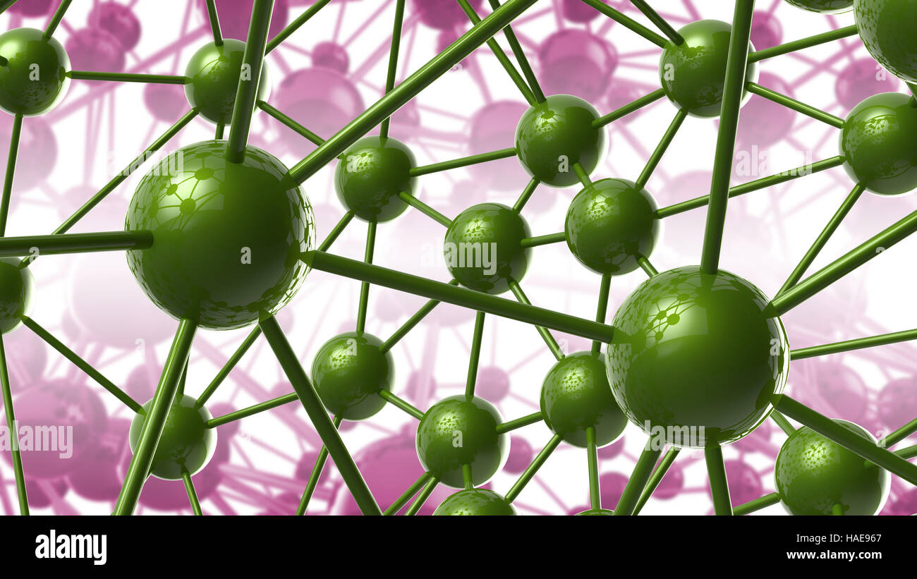 green and violet Molecular geometric chaos abstract structure. Science ...