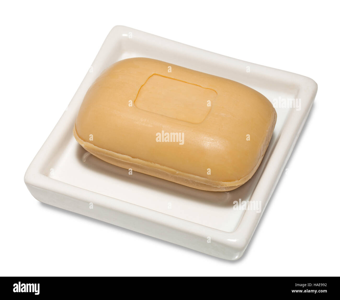 Soap in the soap dish isolated on white Stock Photo - Alamy