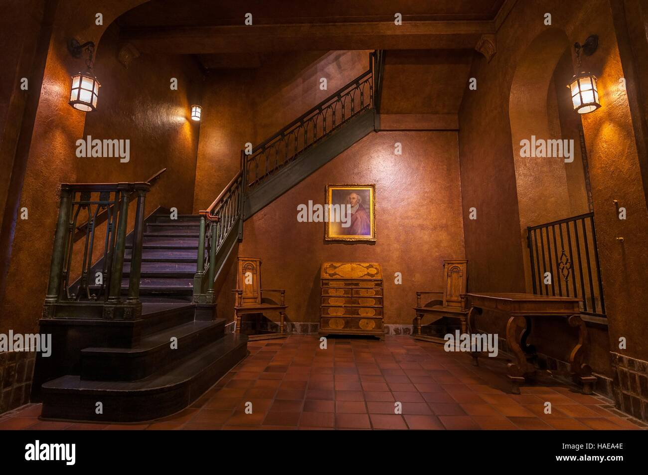 Staircase in a castle Stock Photo - Alamy