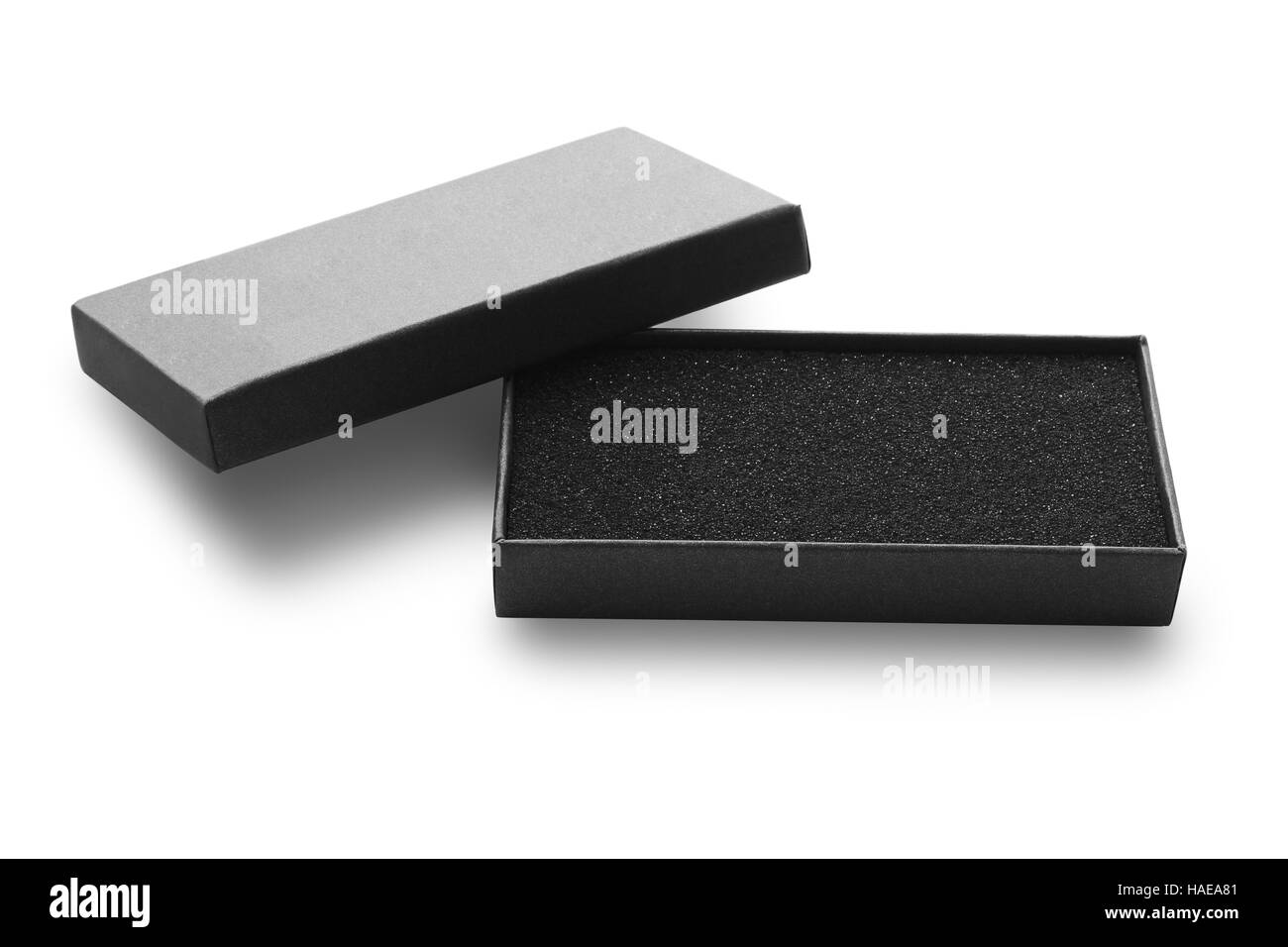 Open Gift Box With Sponge Foam on White Background Stock Photo - Alamy