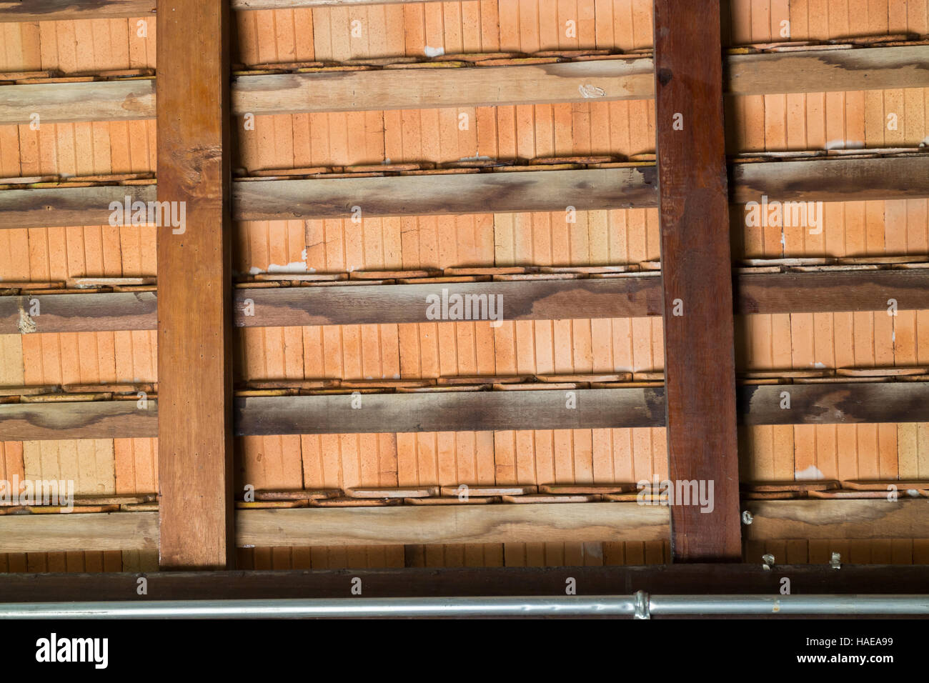 Interior construction of wooden roof , stock photo Stock Photo - Alamy