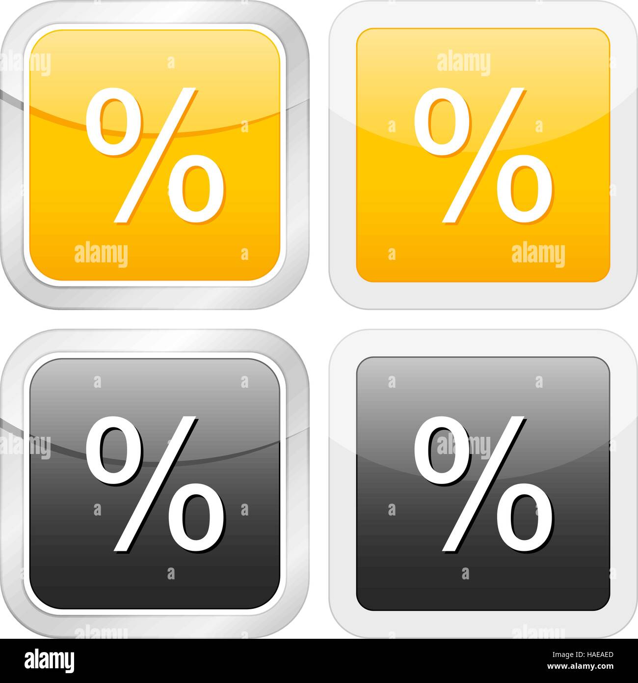 square icon percentage set on white background. Vector illustration ...