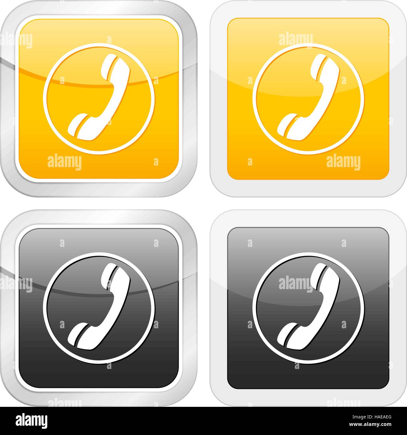 square icon phone set on white background. Vector illustration Stock ...