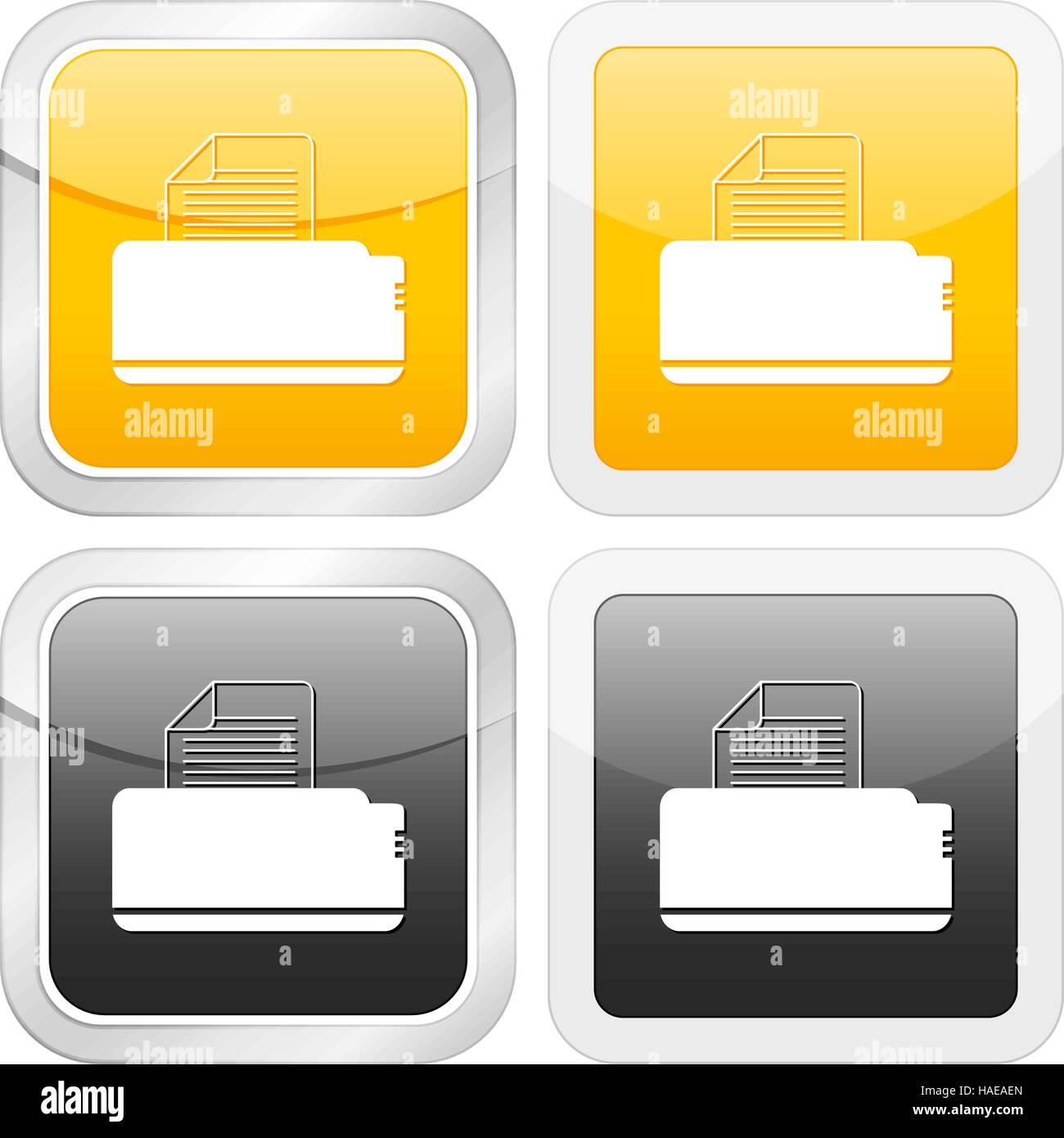 square icon printer set on white background. Vector illustration Stock ...