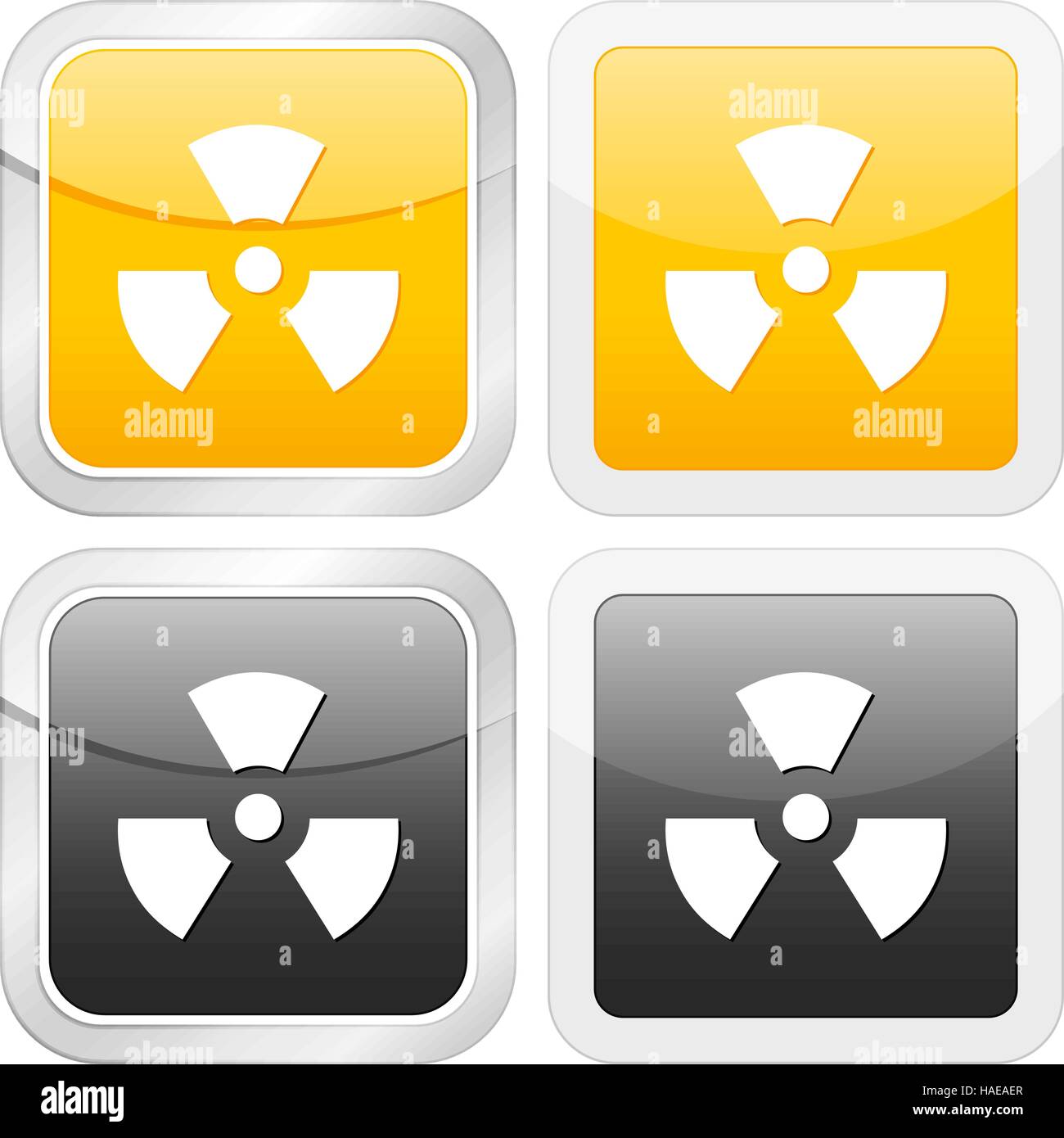 square icon radiation sign set on white background. Vector illustration ...