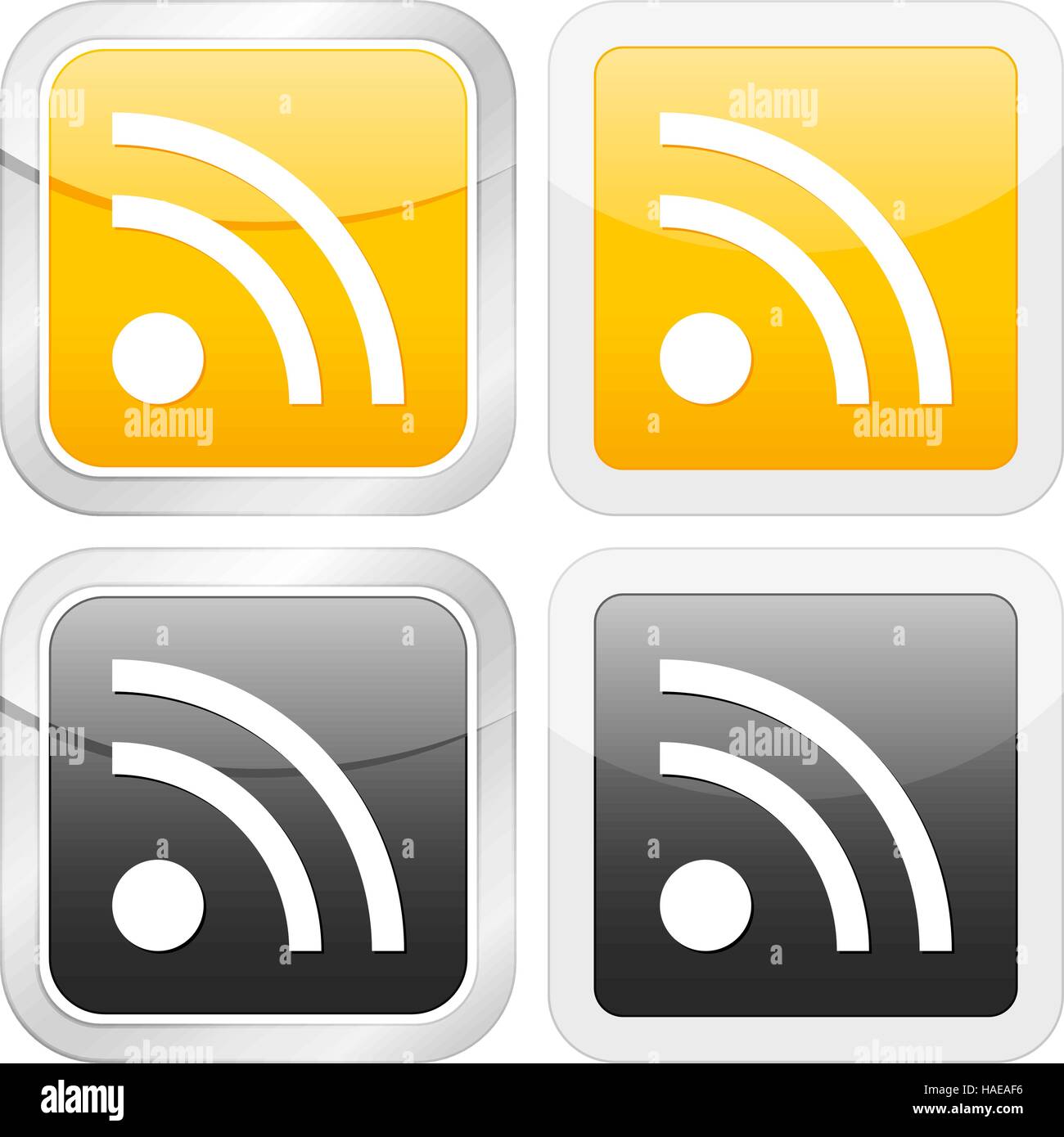 square icon rss set on white background. Vector illustration Stock ...