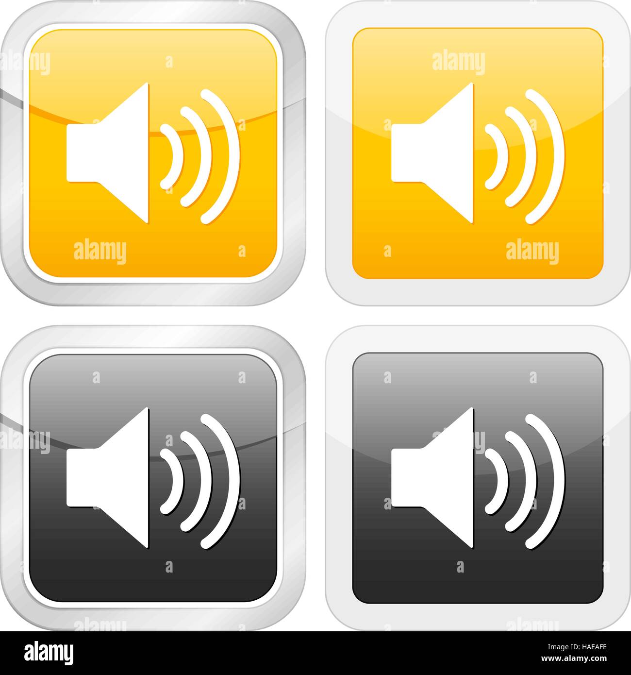square icon sound set on white background. Vector illustration Stock ...