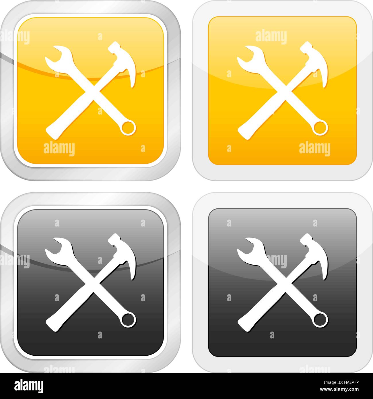 square icon tool set on white background. Vector illustration Stock ...